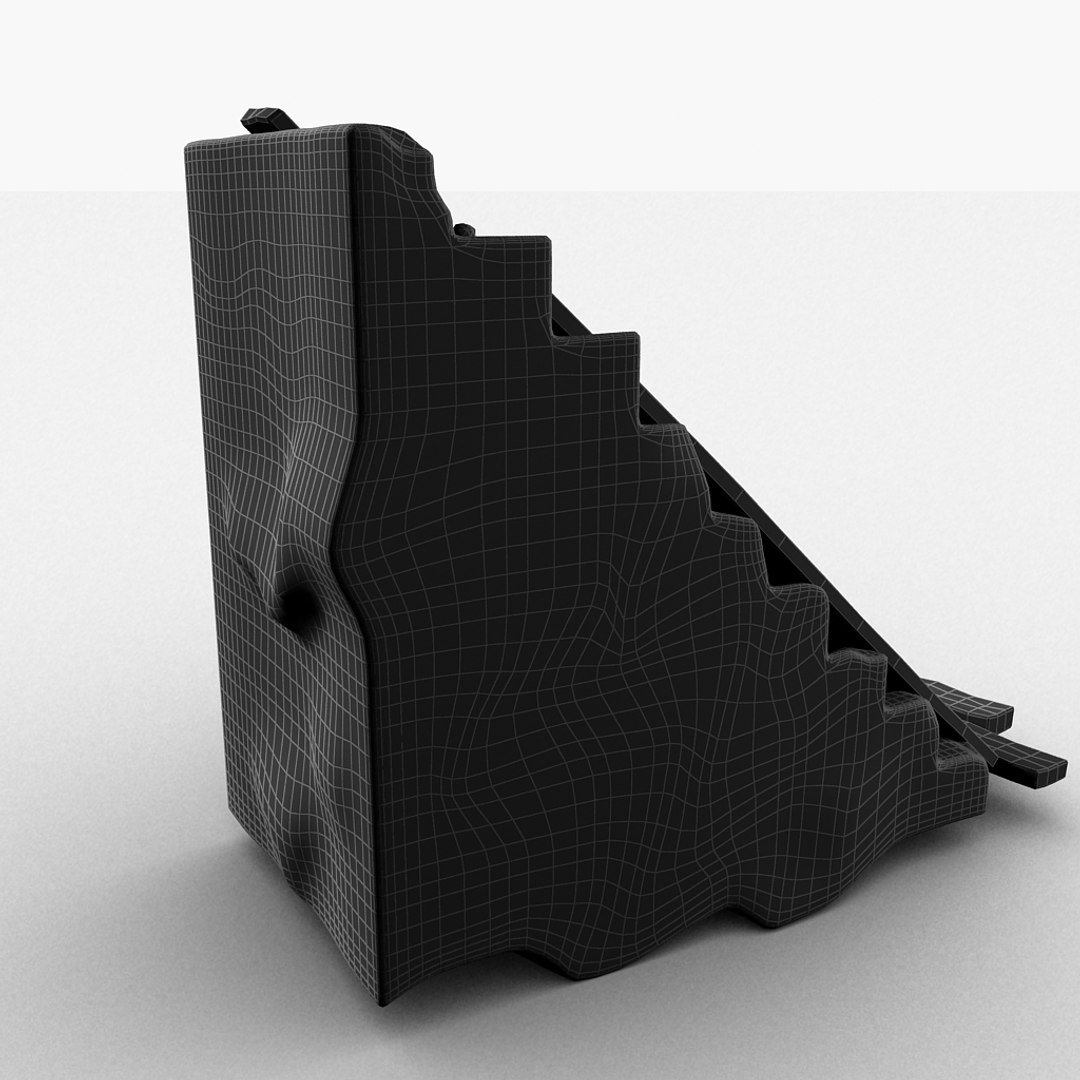 3d damage stone stairs model