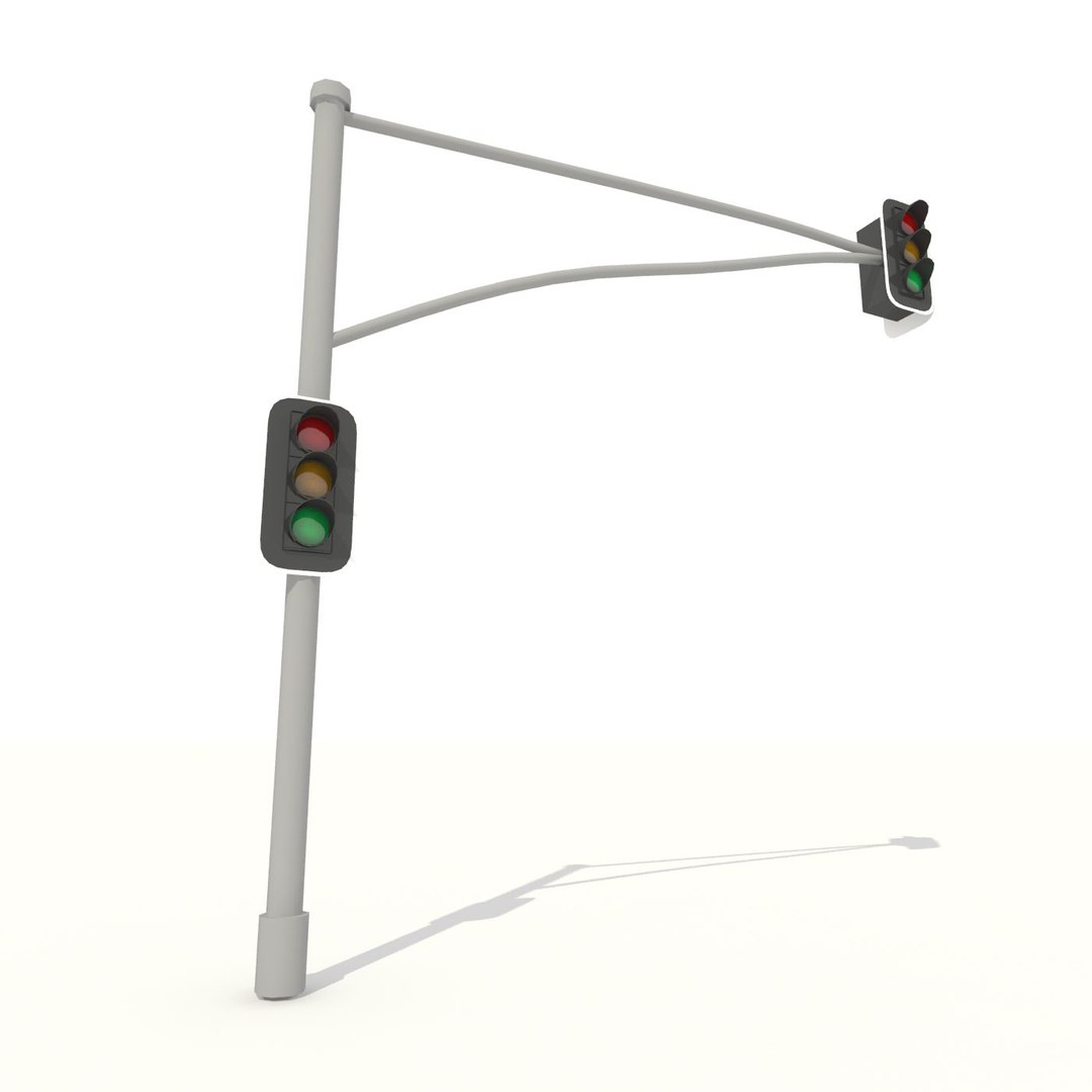 3d Max Traffic Light Road Signs