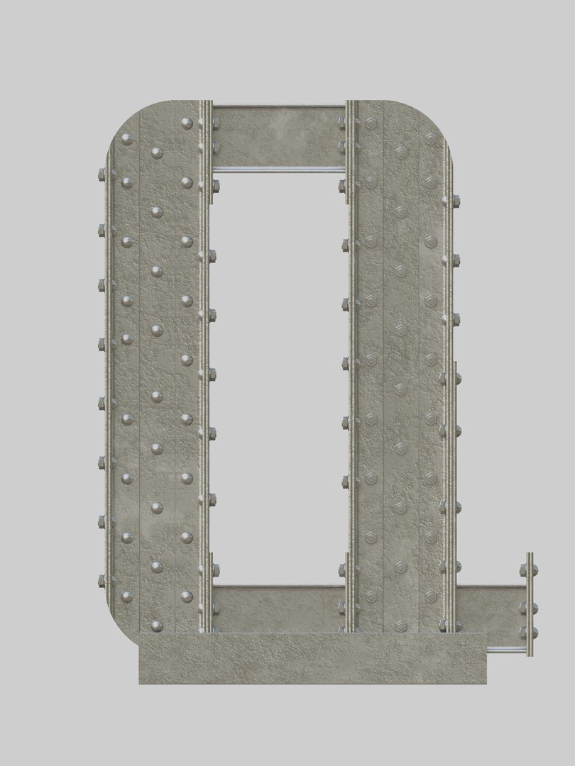Steel Construction Font - Letter Q 3D - TurboSquid 1894725
