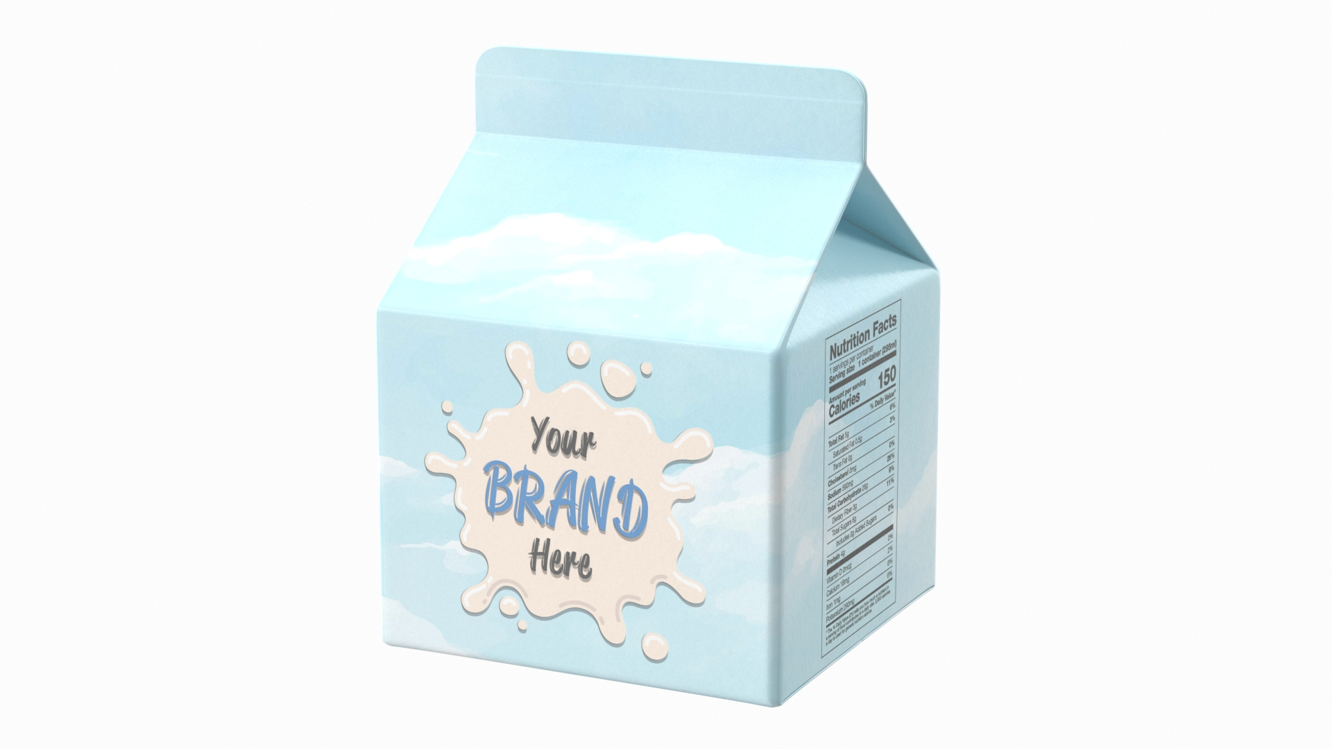 Gable Top Carton Package Mockup Blue 3D Model - TurboSquid 1925364