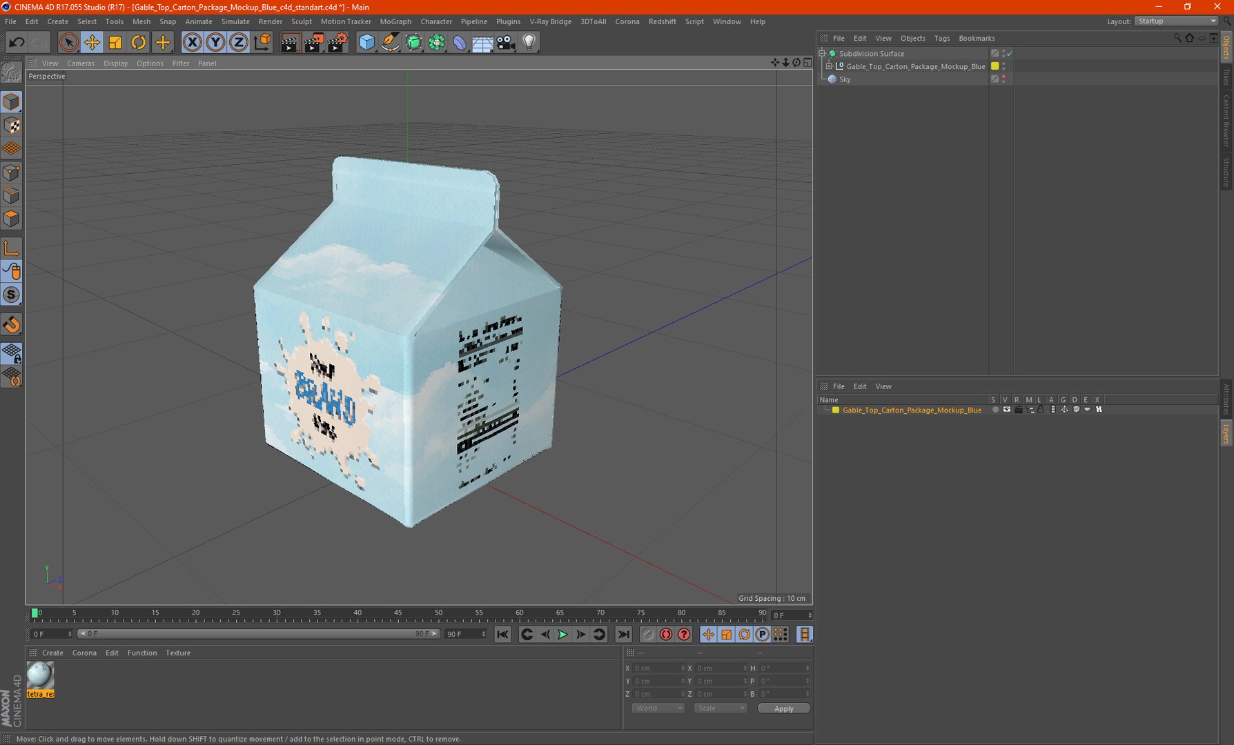 Gable Top Carton Package Mockup Blue 3D Model - TurboSquid 1925364