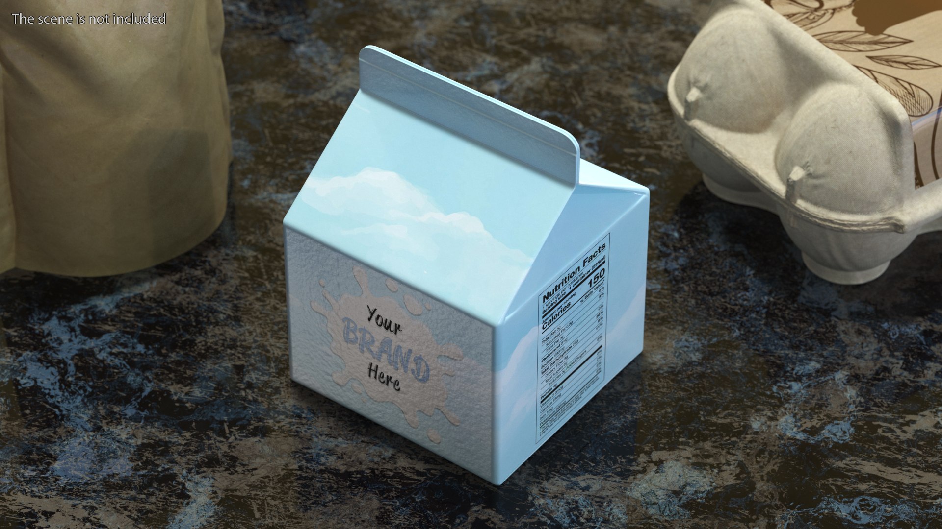Gable Top Carton Package Mockup Blue 3D Model - TurboSquid 1925364