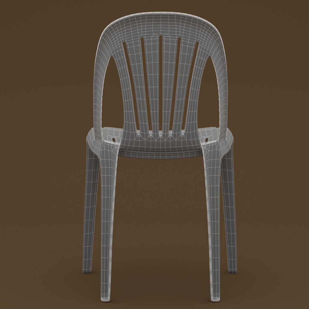 3d Max Realistic Monobloc Chair