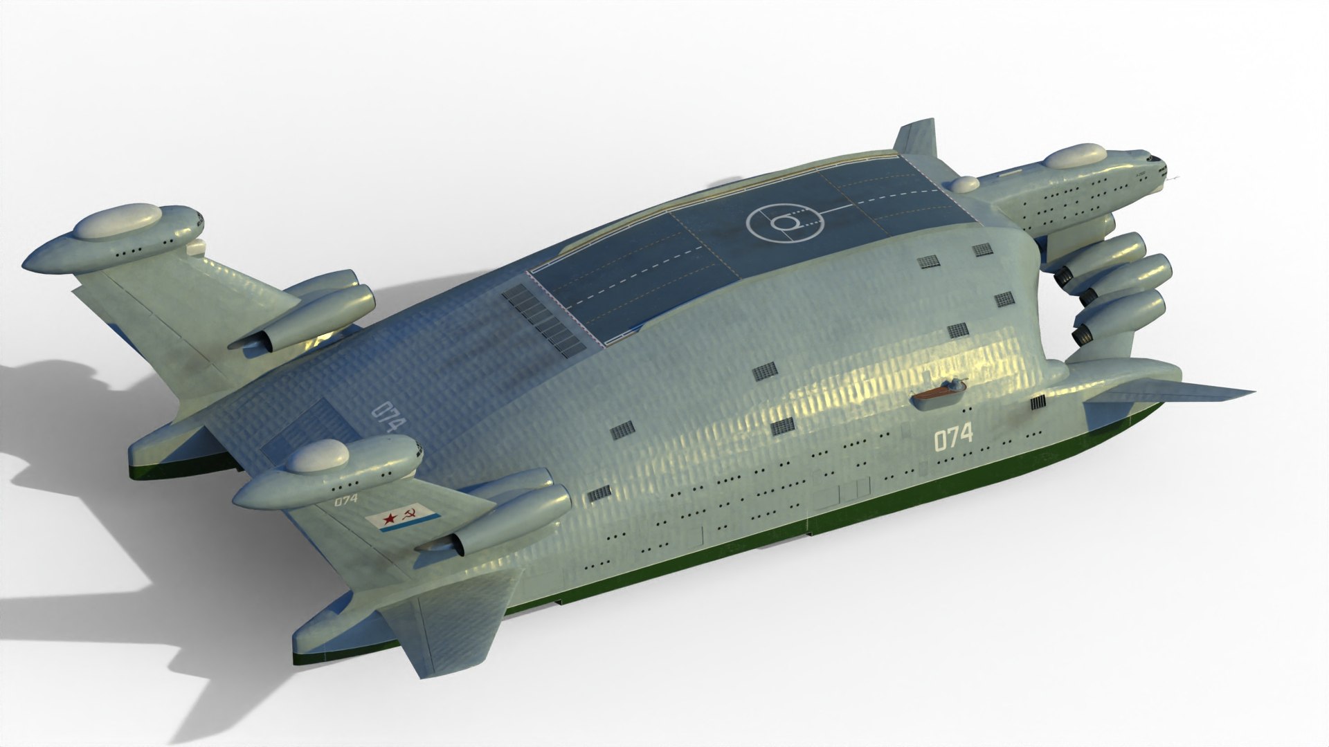 3D Model Bartini A-2500 WIG Aircraft Carrier - TurboSquid 2205515