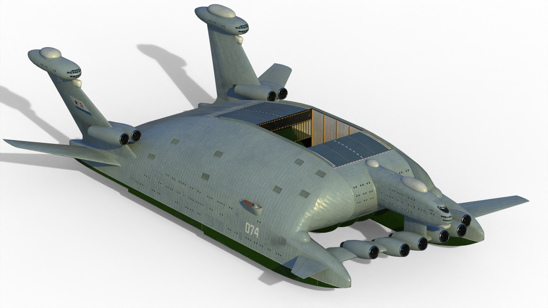 3D Model Bartini A-2500 WIG Aircraft Carrier - TurboSquid 2205515