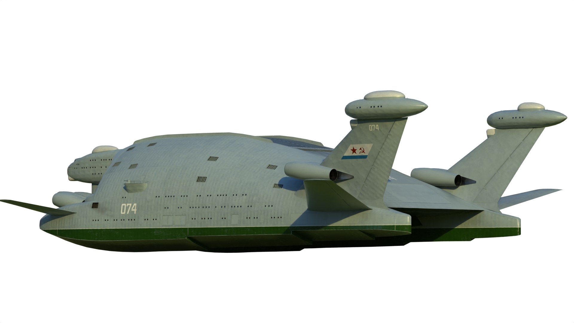 3D Model Bartini A-2500 WIG Aircraft Carrier - TurboSquid 2205515