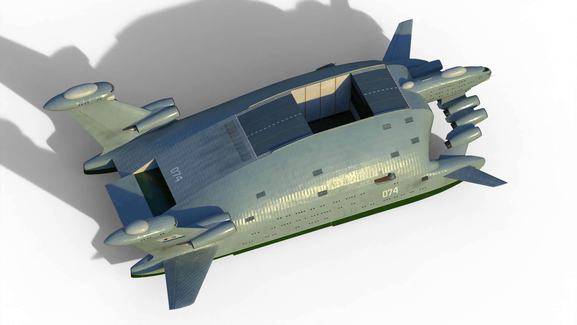 3D Model Bartini A-2500 WIG Aircraft Carrier - TurboSquid 2205515