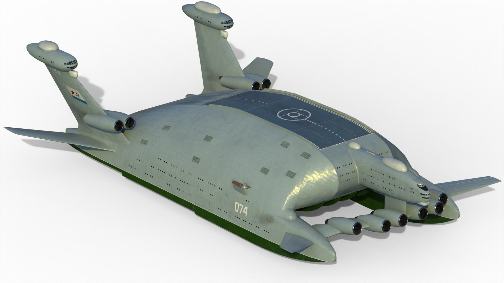 3D Model Bartini A-2500 WIG Aircraft Carrier - TurboSquid 2205515