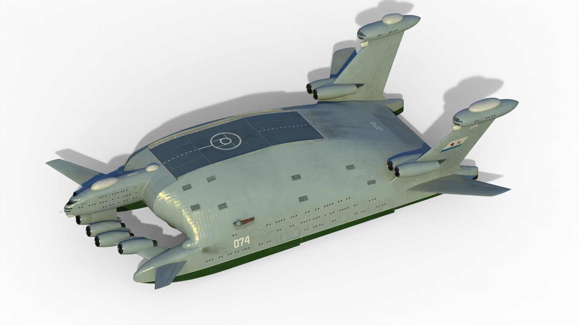 3D Model Bartini A-2500 WIG Aircraft Carrier - TurboSquid 2205515