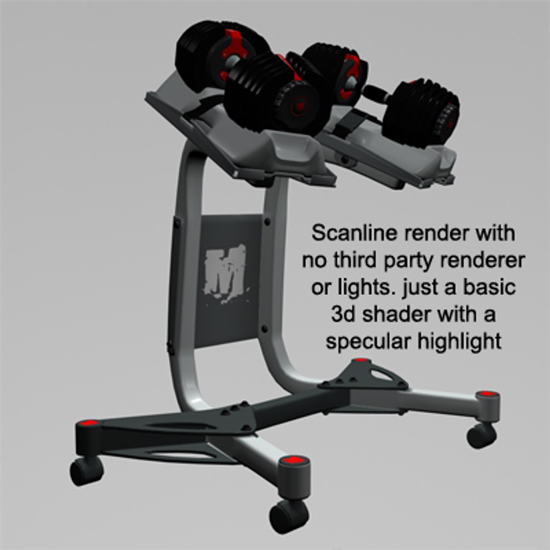 home dumbbell set bowflex 3d model