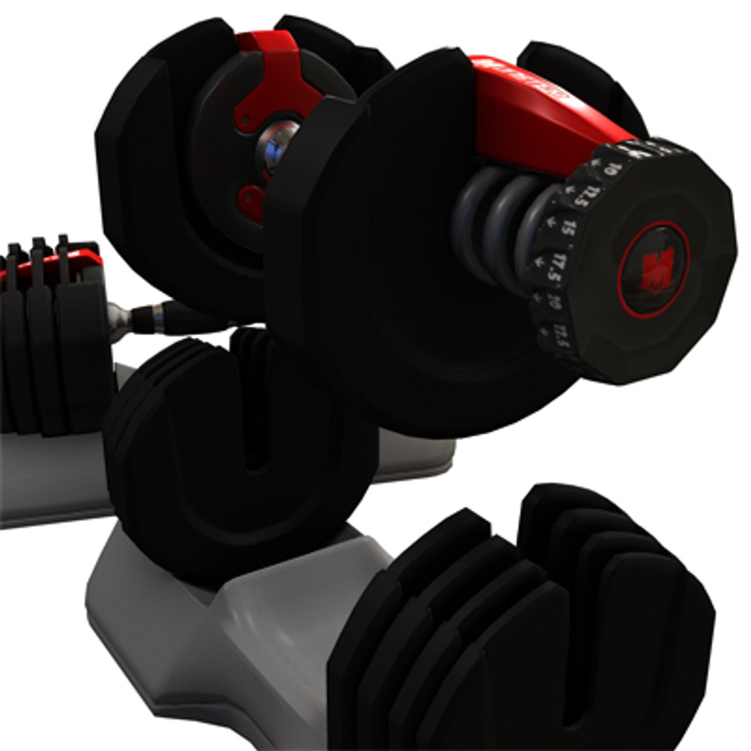 home dumbbell set bowflex 3d model