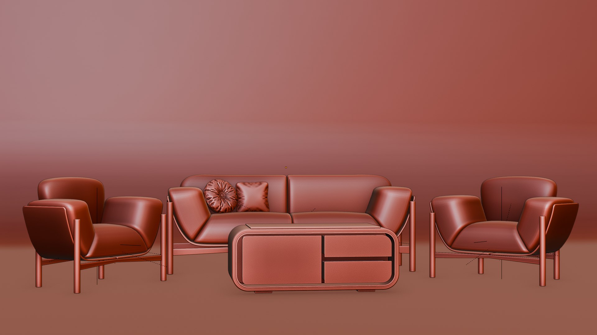 Sofa Set Model - TurboSquid 2161651