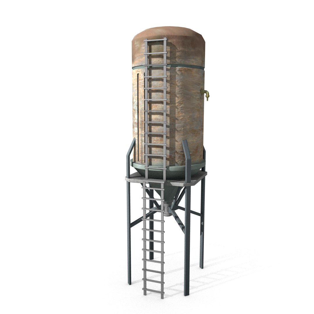 3d Water Tower Tank Model