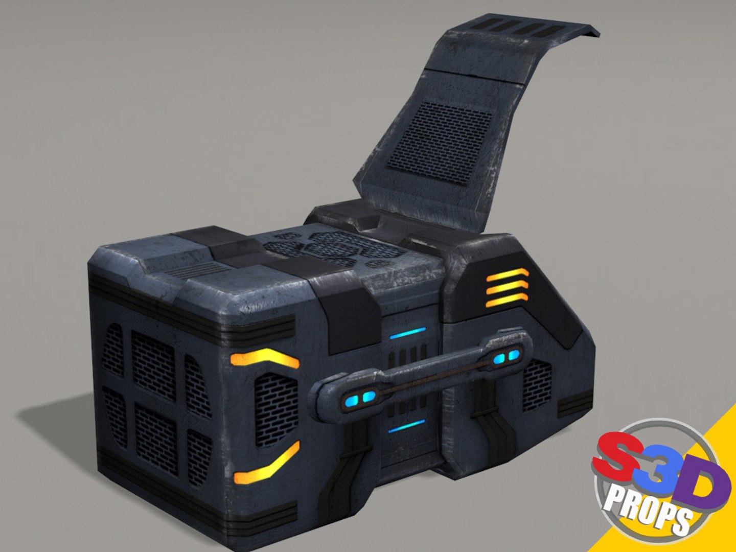 Sci-fi Big Crate2 3d Max