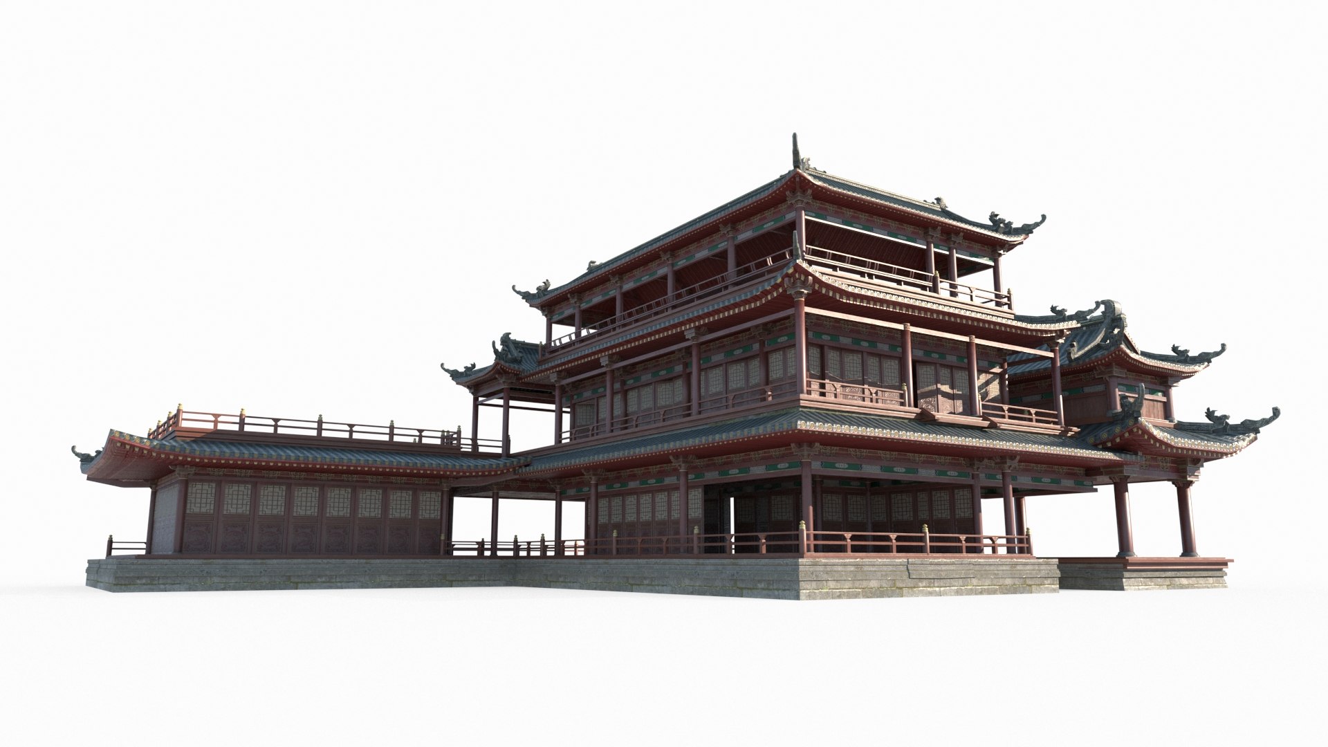 3D Stacked palaces of ancient Asian architecture - TurboSquid 2061062