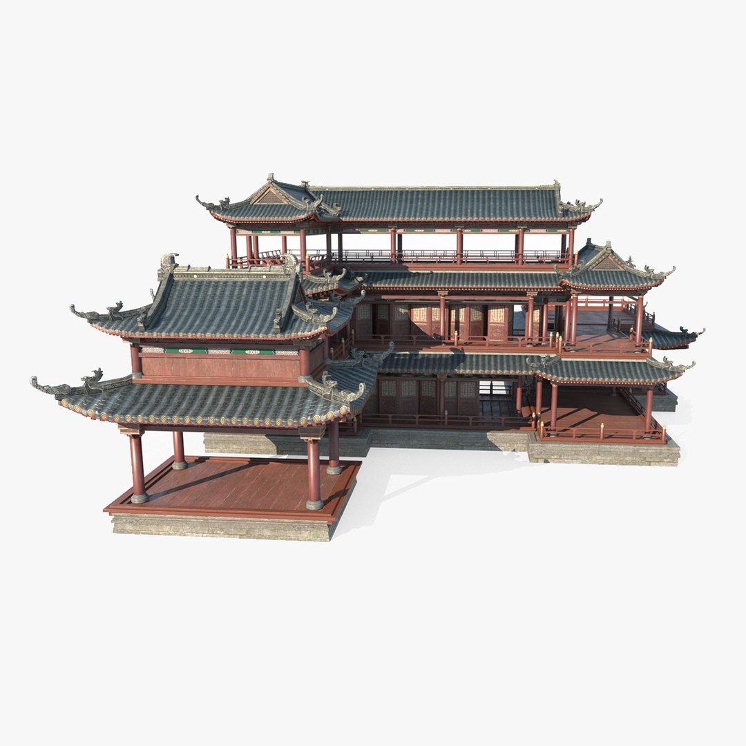 3D Stacked palaces of ancient Asian architecture - TurboSquid 2061062