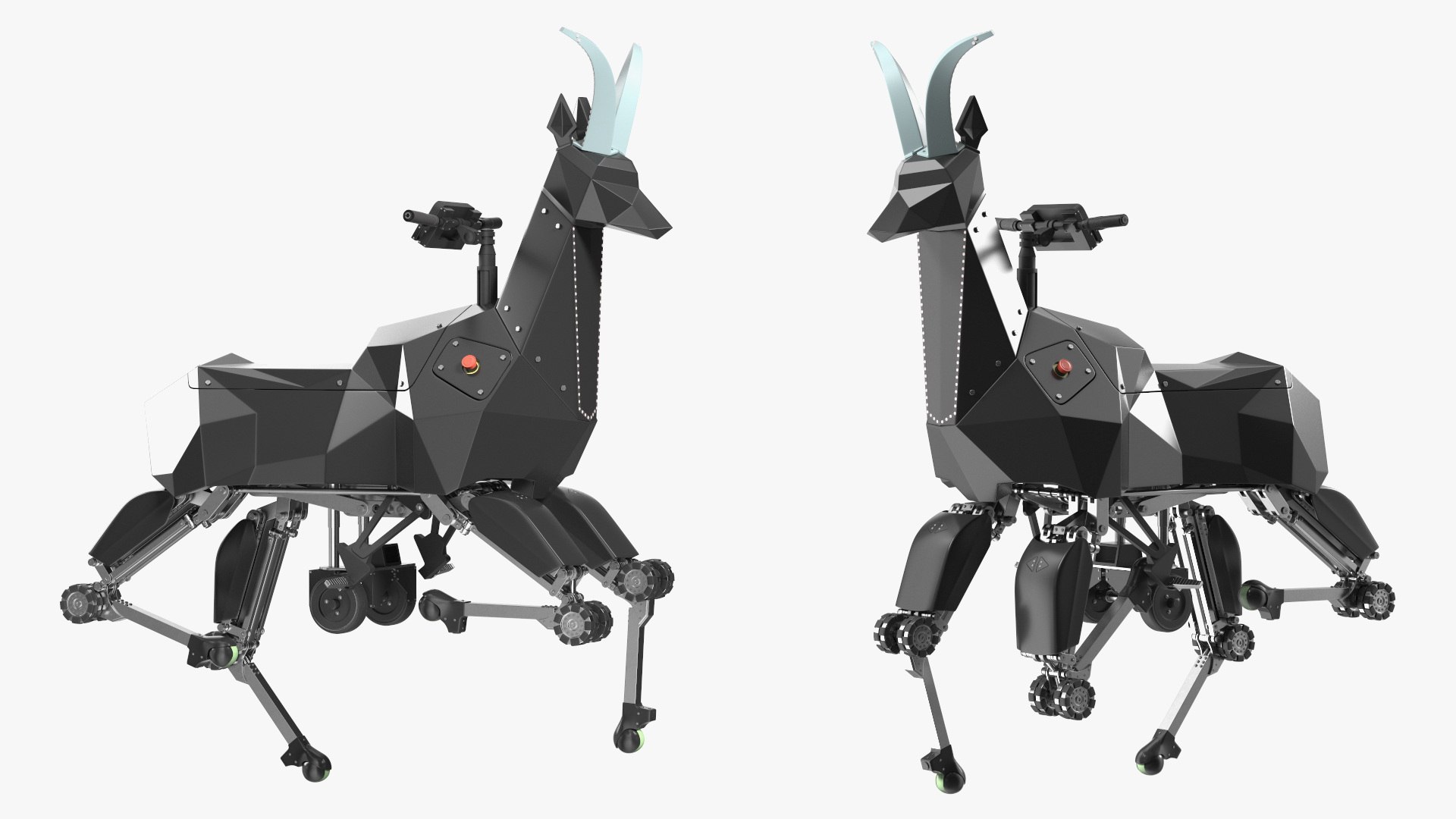 Black Ridable Goat Robot Rigged For Cinema 4D Model - TurboSquid 2233016
