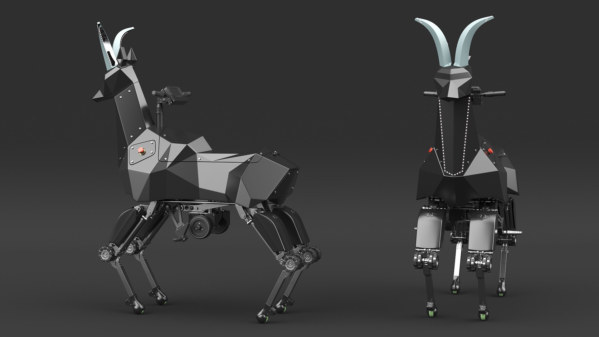 Black Ridable Goat Robot Rigged For Cinema 4D Model - TurboSquid 2233016