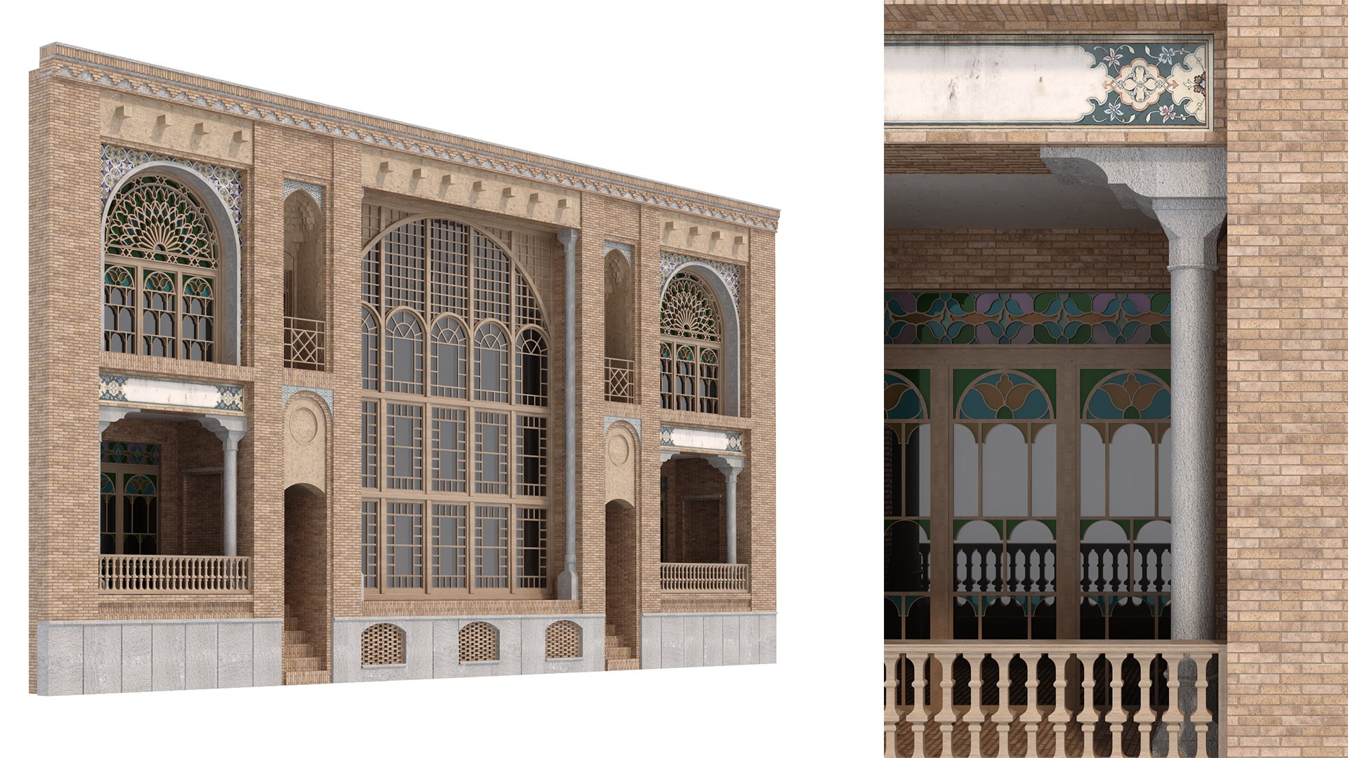3D Arabic-Turkish-Persian Mansion 3D Model Of Qajar House Set 509 3D ...