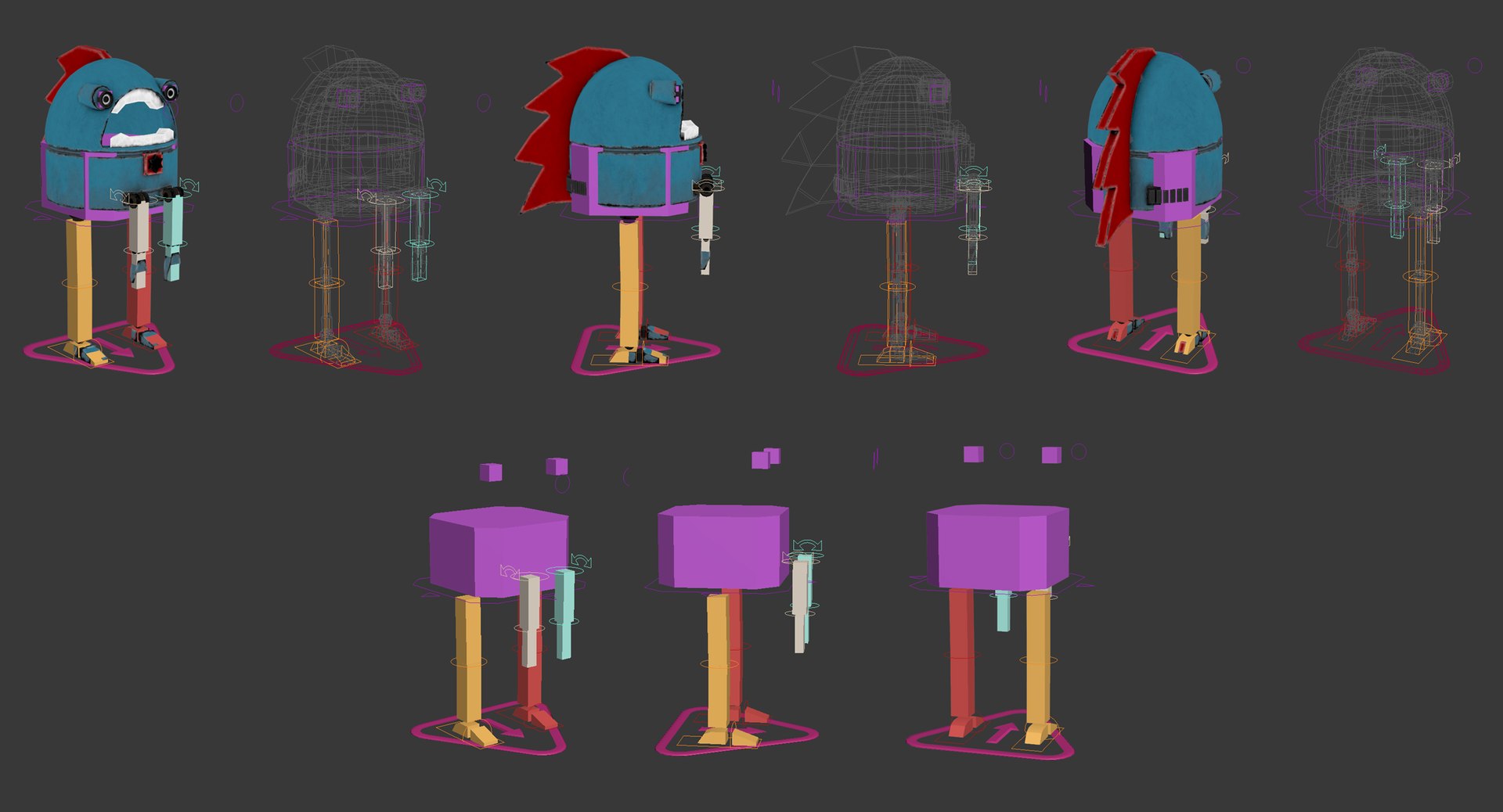 3d Low-poly Robot Model