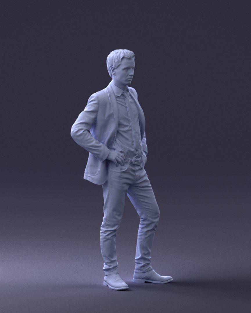 3d body scan man fashion model