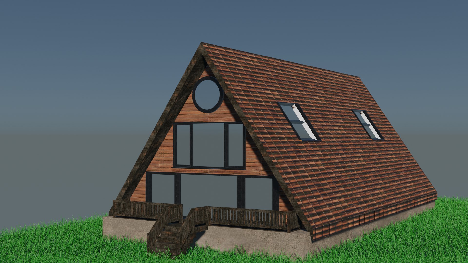 3D A-frame House Cabin Model - TurboSquid 1696185
