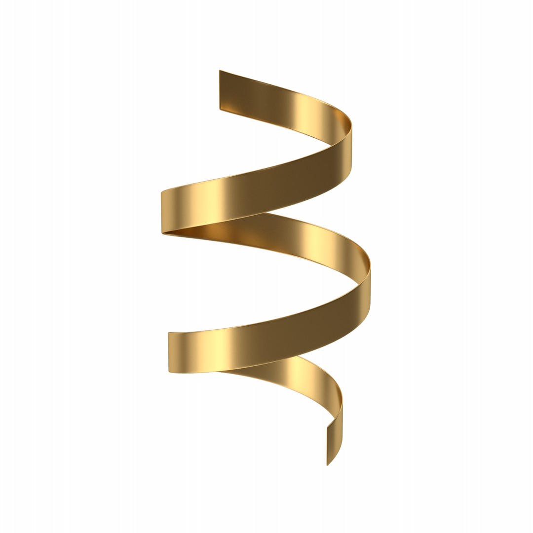 Gold Curly Ribbon 3D Model - TurboSquid 2073887