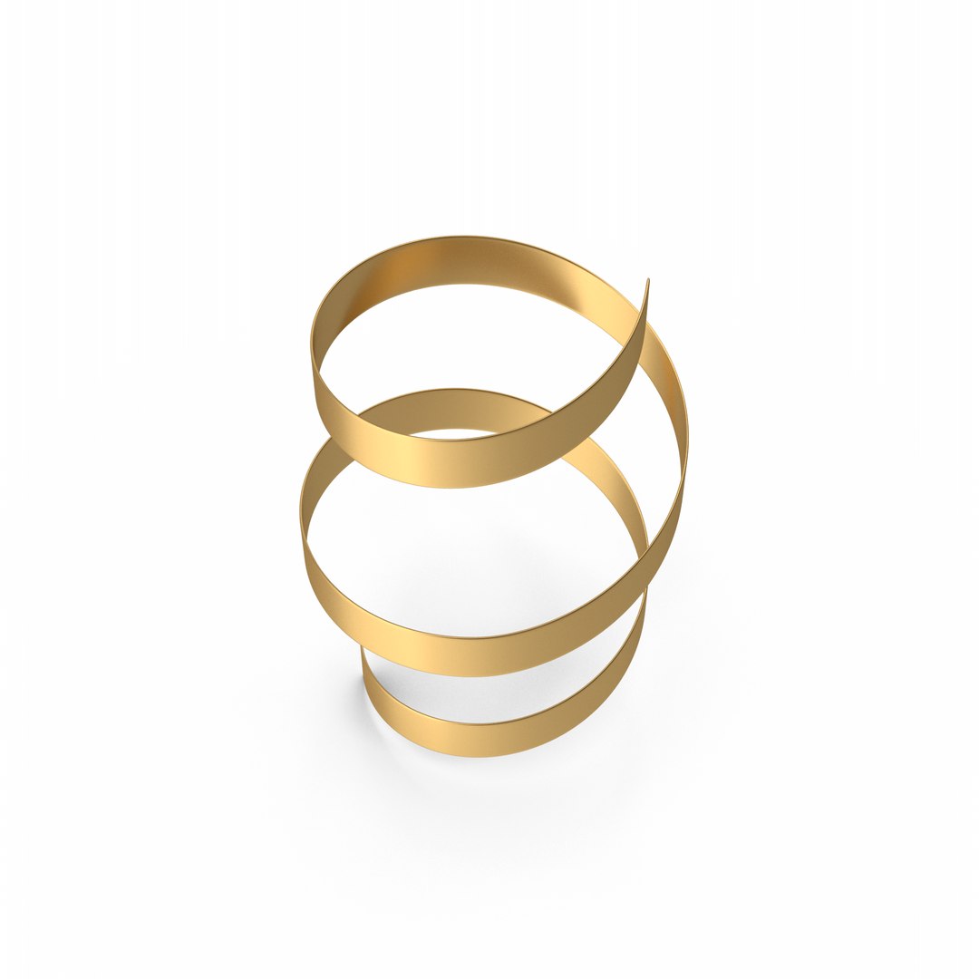 Gold Curly Ribbon 3D Model - TurboSquid 2073887