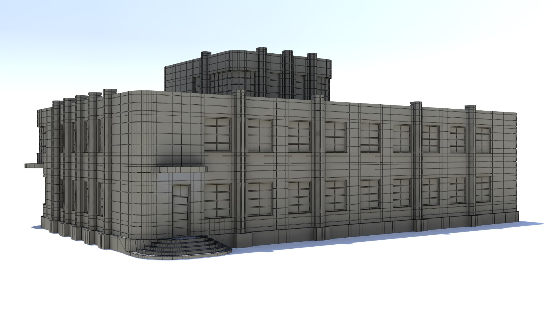 Contemporary Office Building 3D Model - TurboSquid 1823995