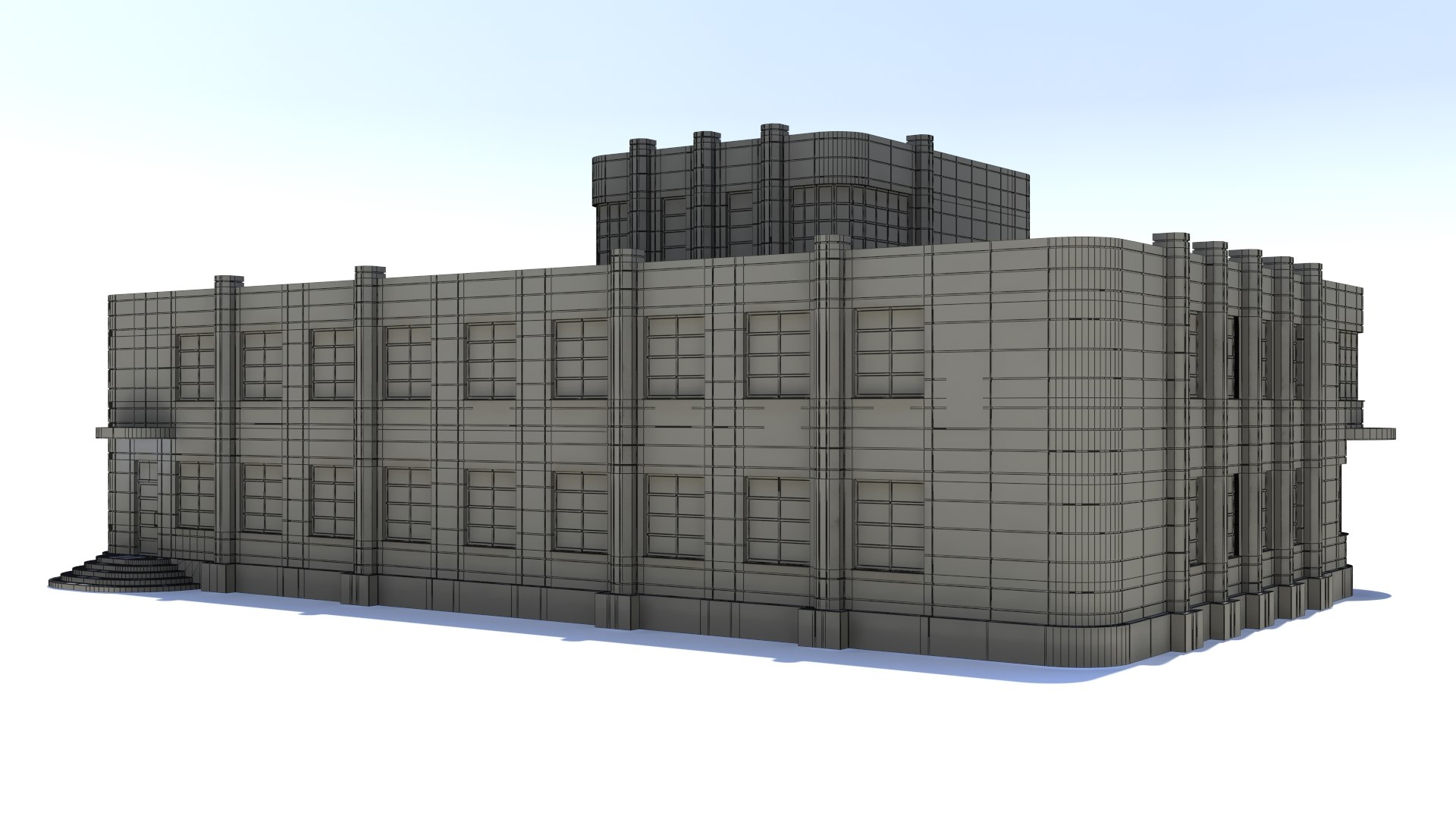 Contemporary Office Building 3D Model - TurboSquid 1823995