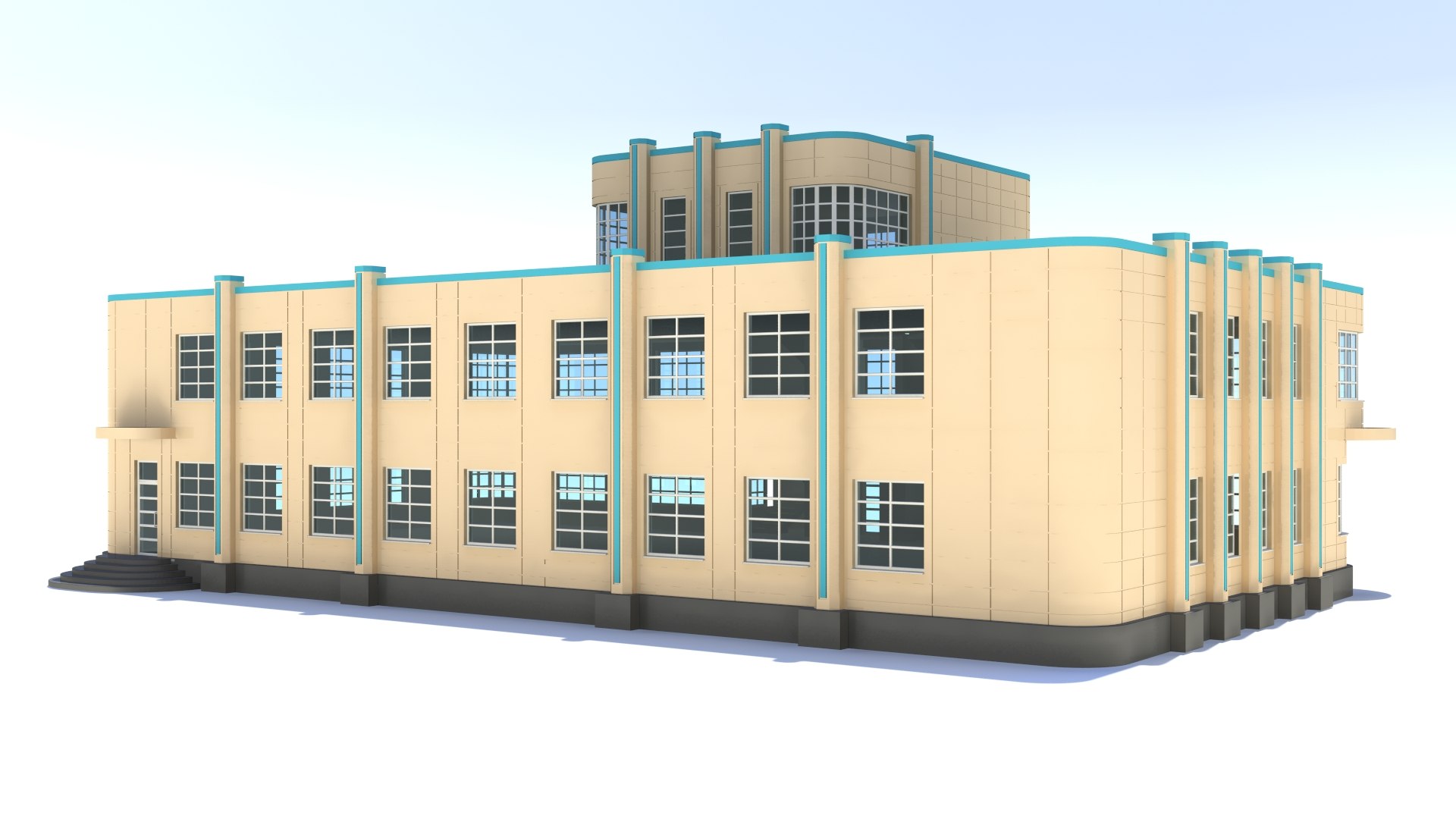 Contemporary Office Building 3D Model - TurboSquid 1823995