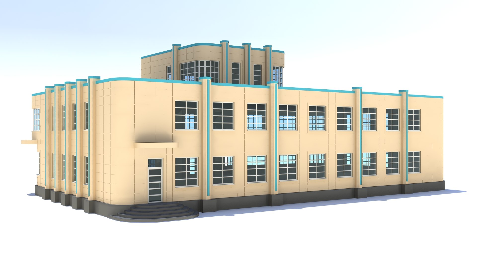 Contemporary Office Building 3D Model - TurboSquid 1823995