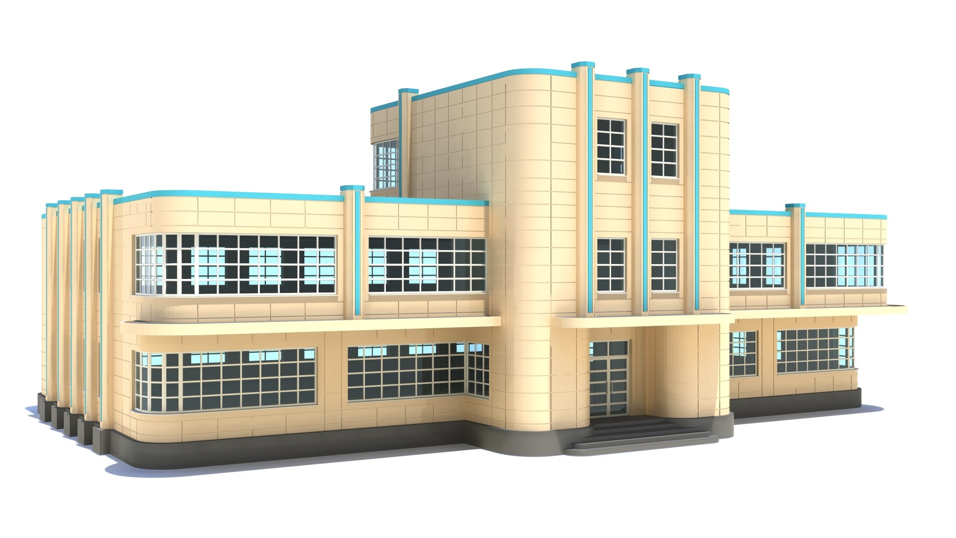 Contemporary Office Building 3D Model - TurboSquid 1823995