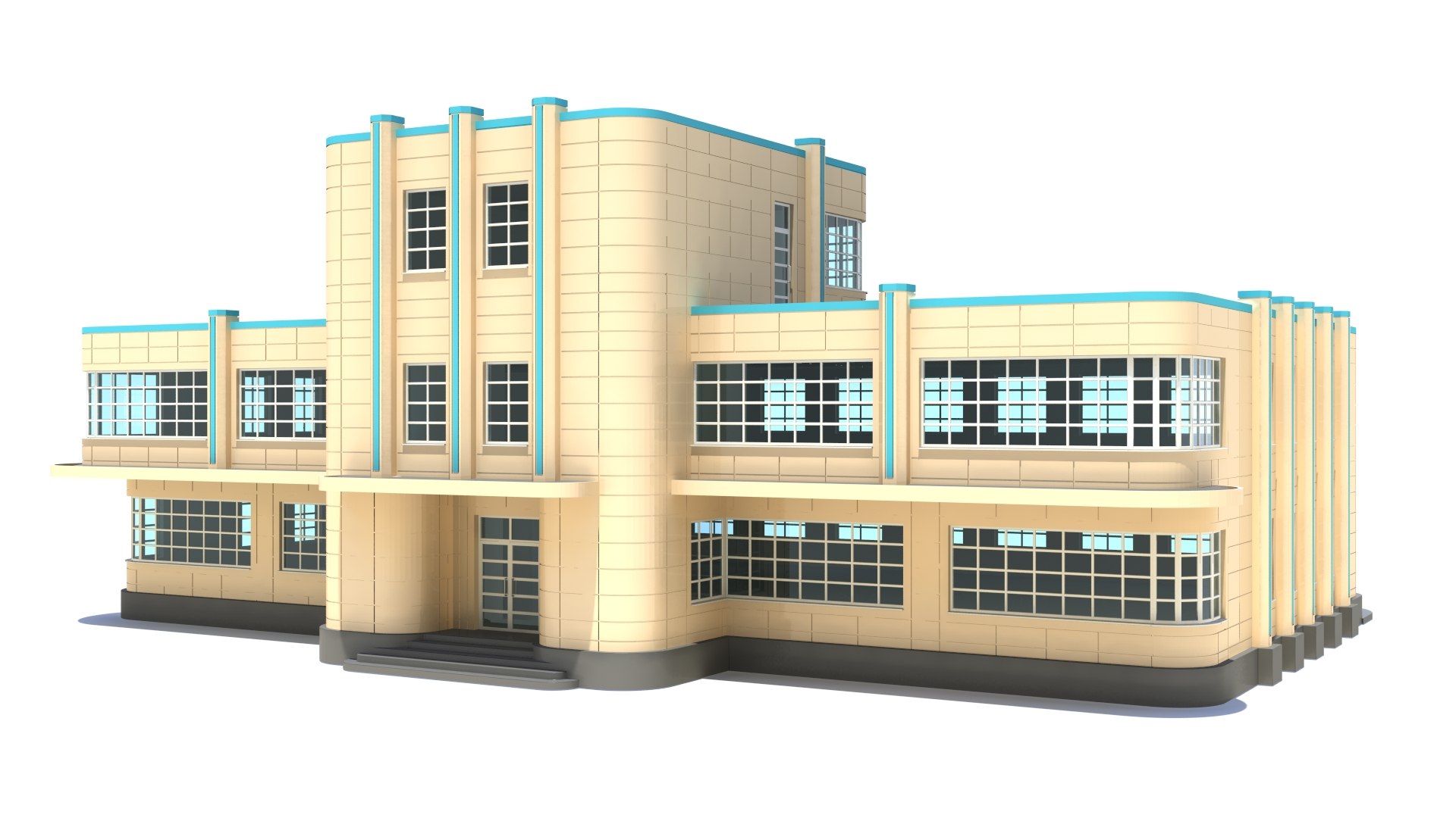Contemporary Office Building 3D Model - TurboSquid 1823995