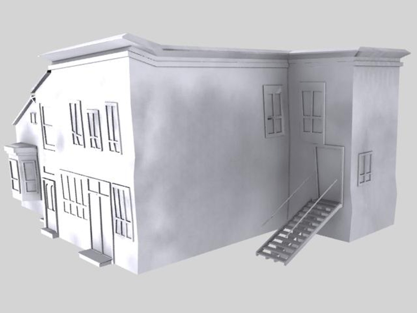 3d abandoned post model