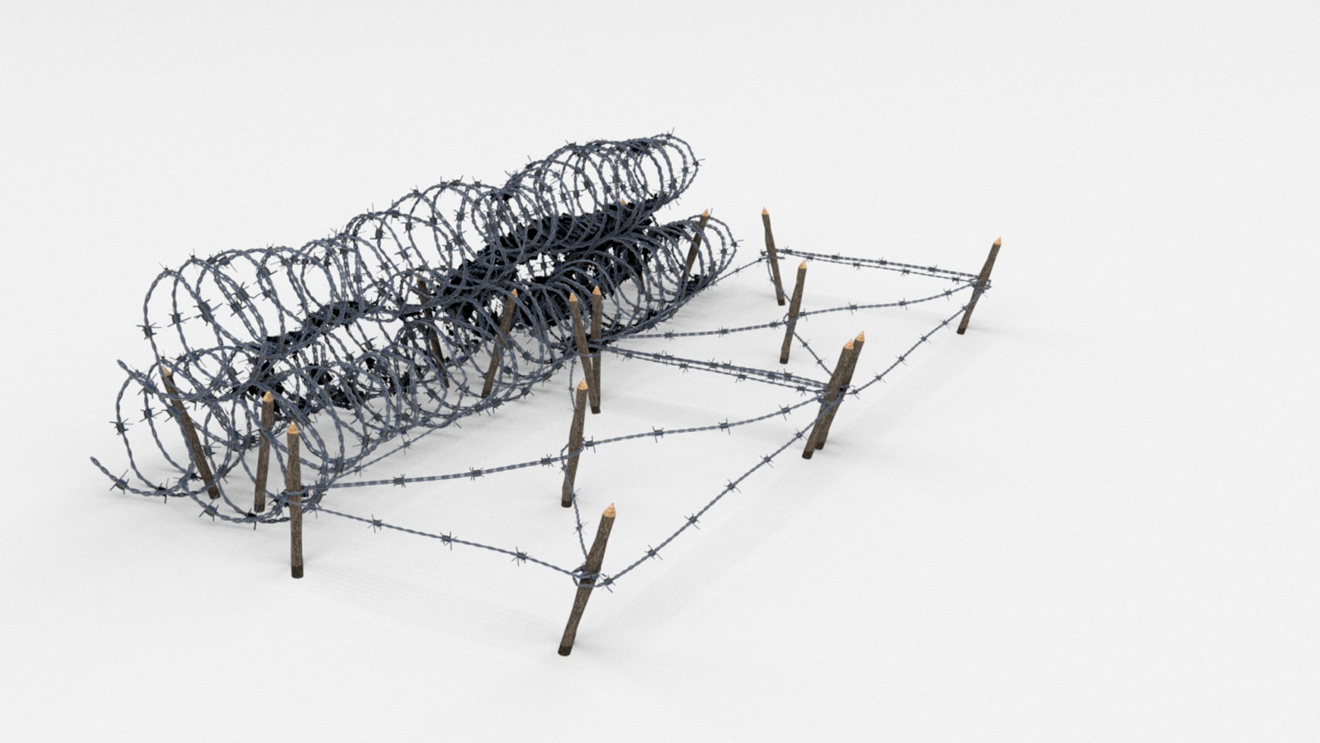 Barbed Wire Obstacle 3D Model - TurboSquid 1191730