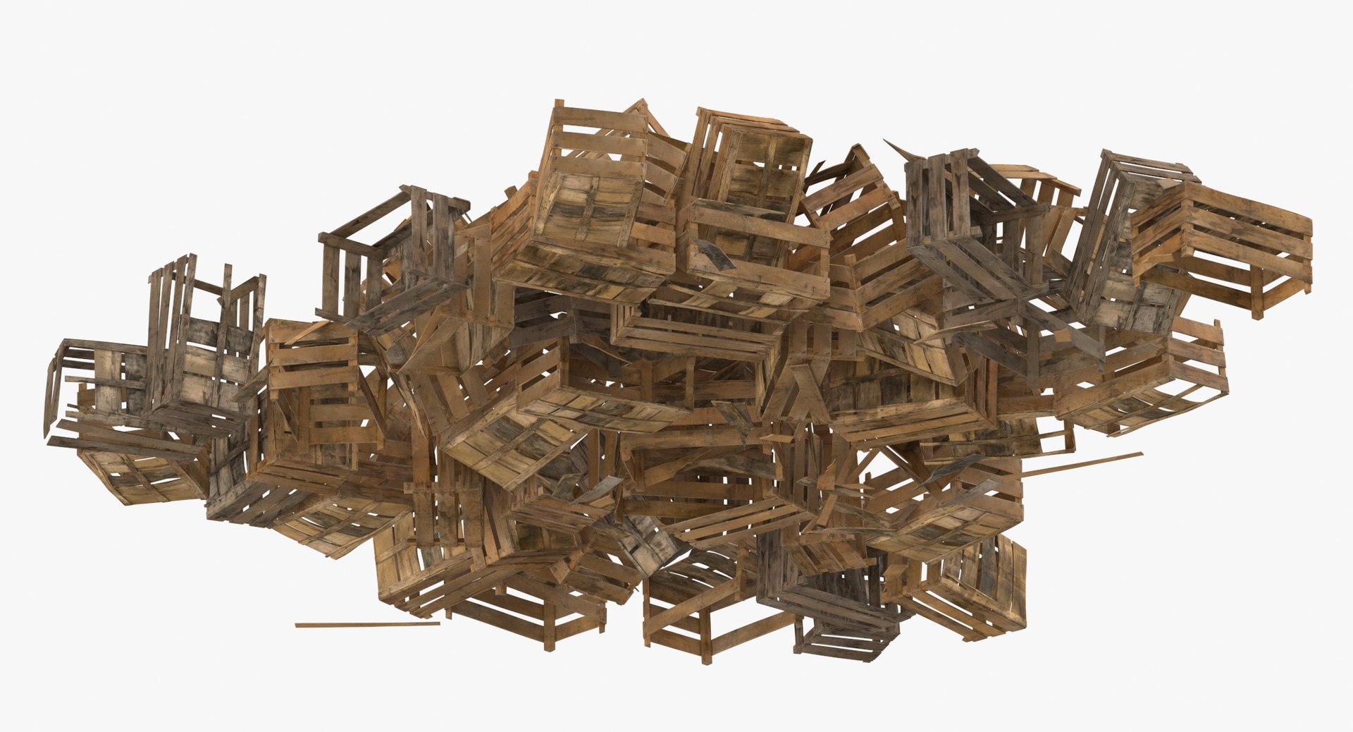 3D Wood Crate Pile Small Medium and Large - TurboSquid 2027211