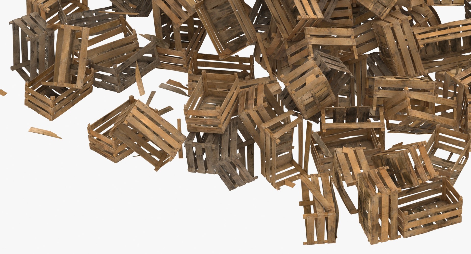 3D Wood Crate Pile Small Medium and Large - TurboSquid 2027211