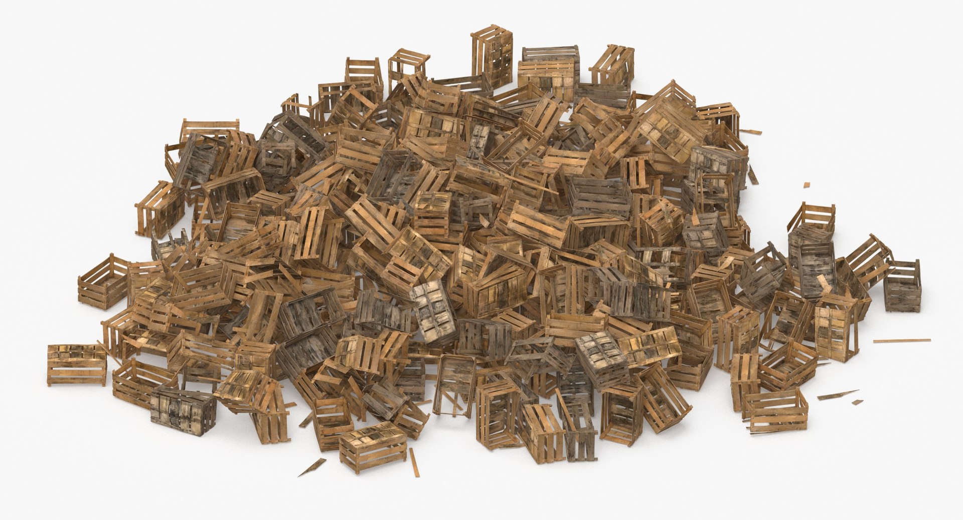 3D Wood Crate Pile Small Medium and Large - TurboSquid 2027211