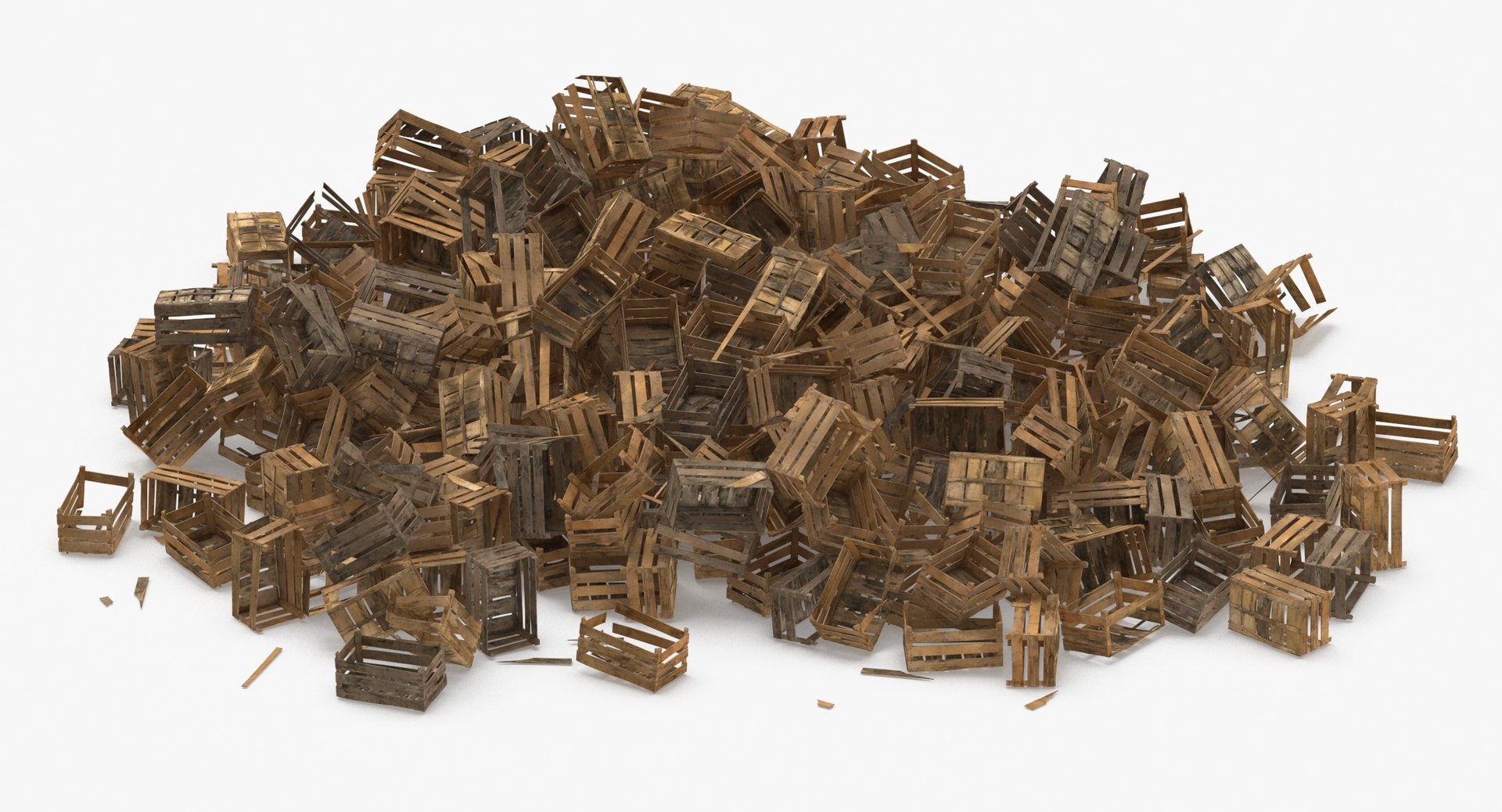 3D Wood Crate Pile Small Medium and Large - TurboSquid 2027211