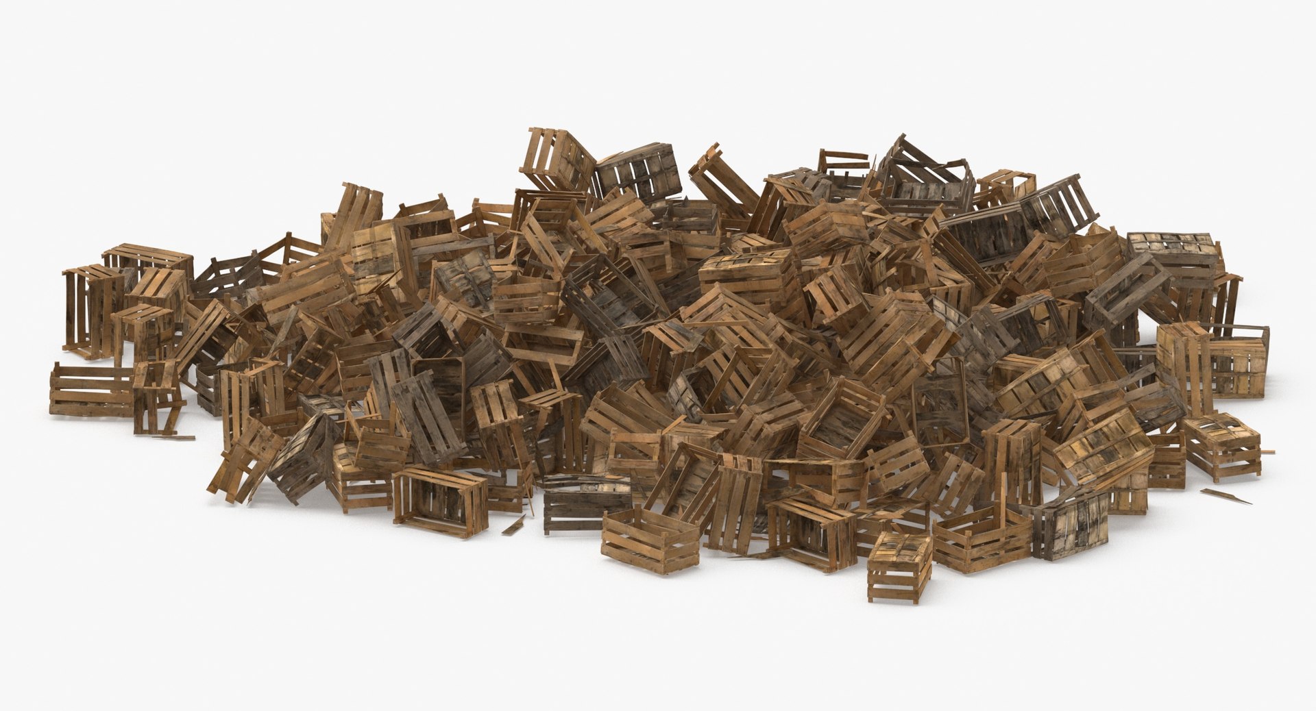 3D Wood Crate Pile Small Medium and Large - TurboSquid 2027211