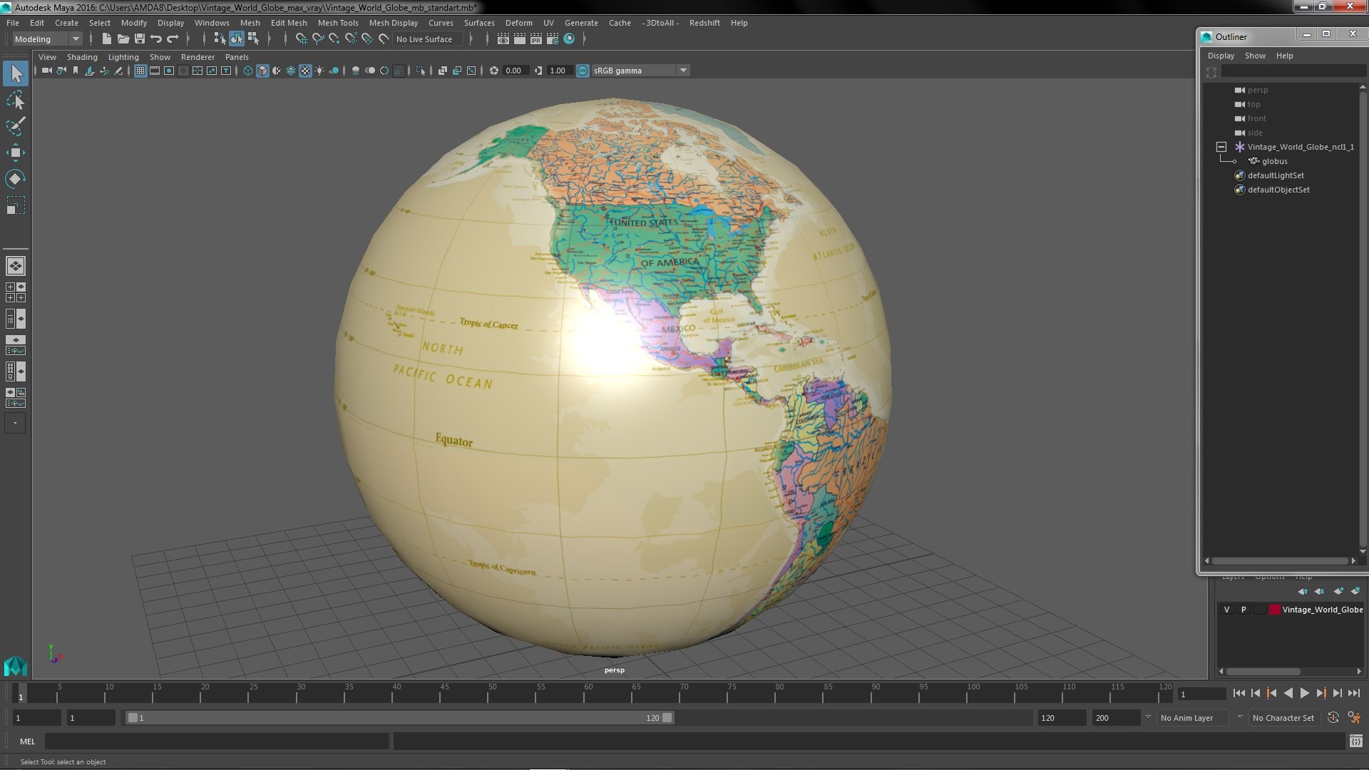 3D model Vintage World Globe - TurboSquid 1879420