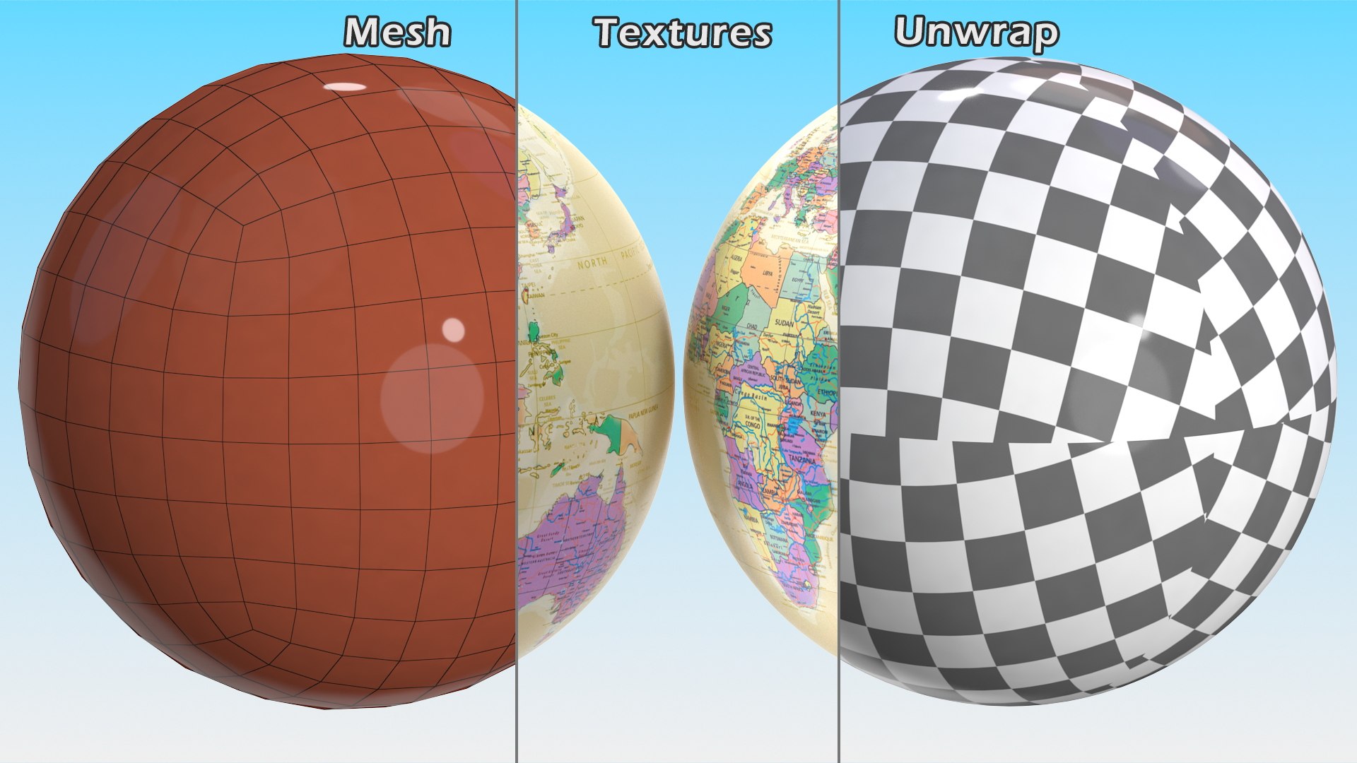 3D model Vintage World Globe - TurboSquid 1879420