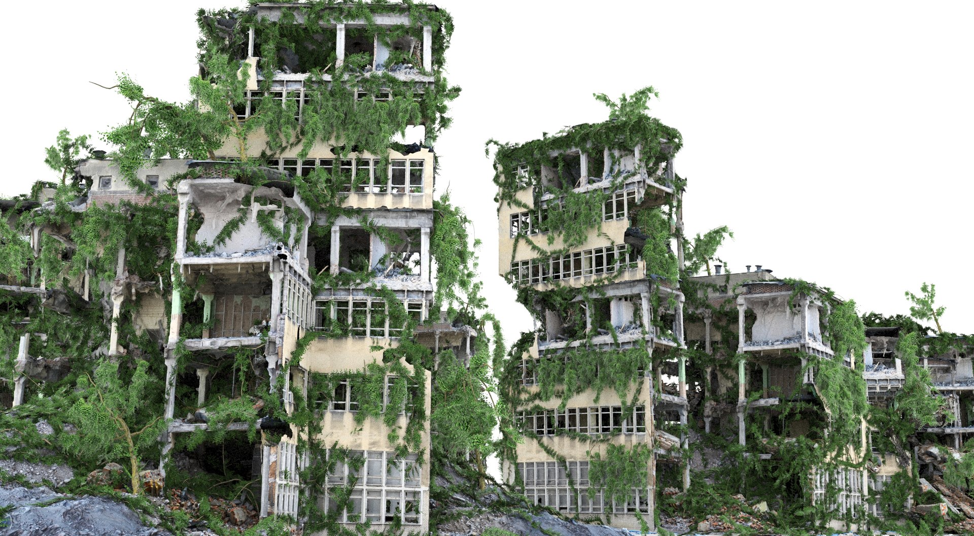Apocalyptic Buildings Pack 2 3D Model - TurboSquid 2283109
