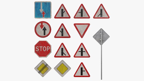 3D model Priority Road Signs - TurboSquid 1954590