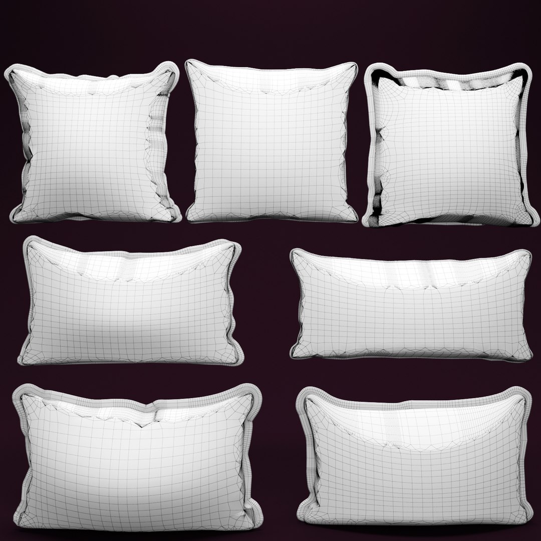 3d model pillow set