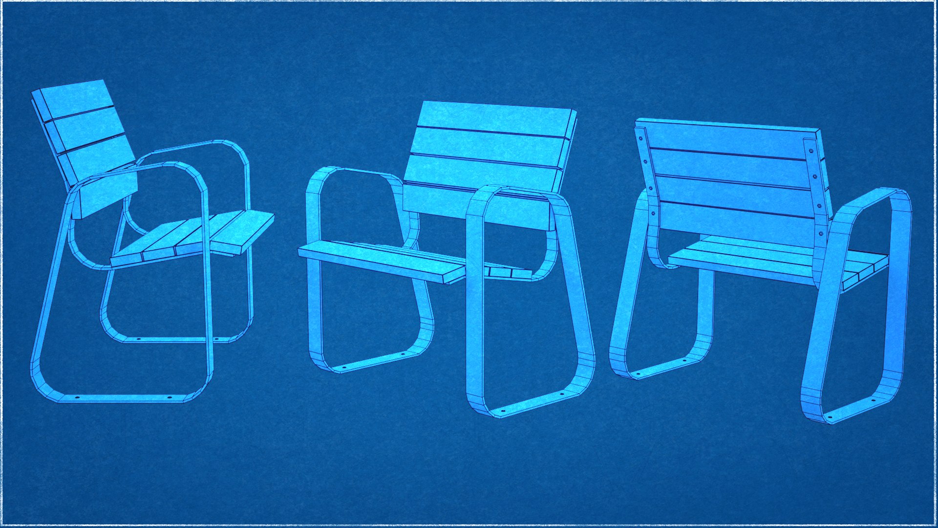 3D Collection Of Two Marina Benches Low-Poly - TurboSquid 2136335
