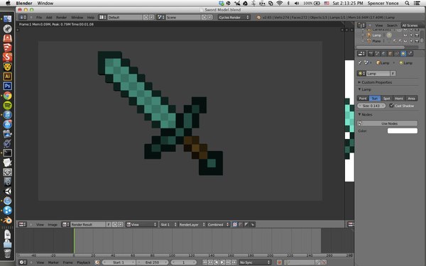 modelo 3d Minecraft Diamond Sword - TurboSquid 799272