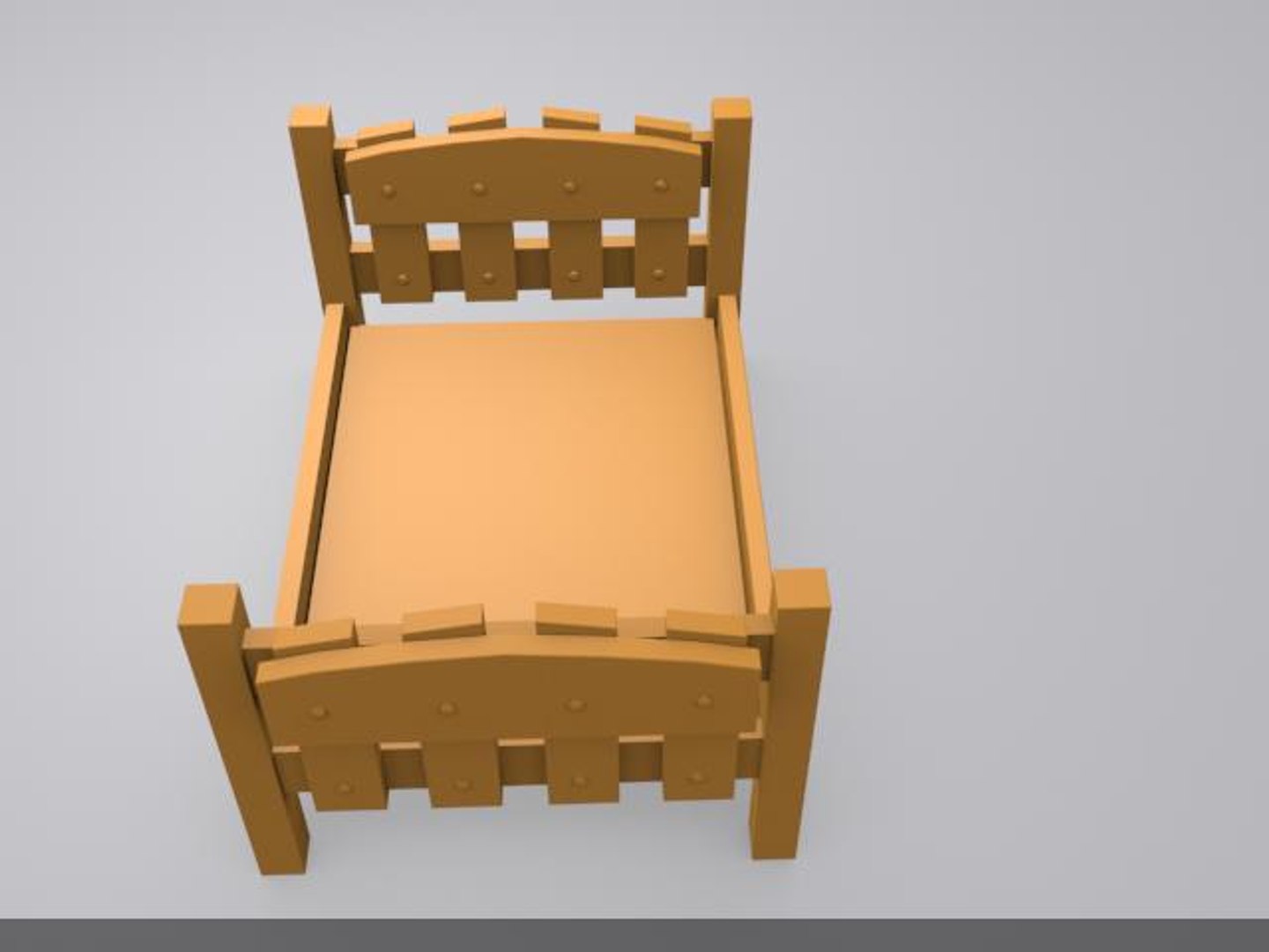 free simple bed frame 3d model
