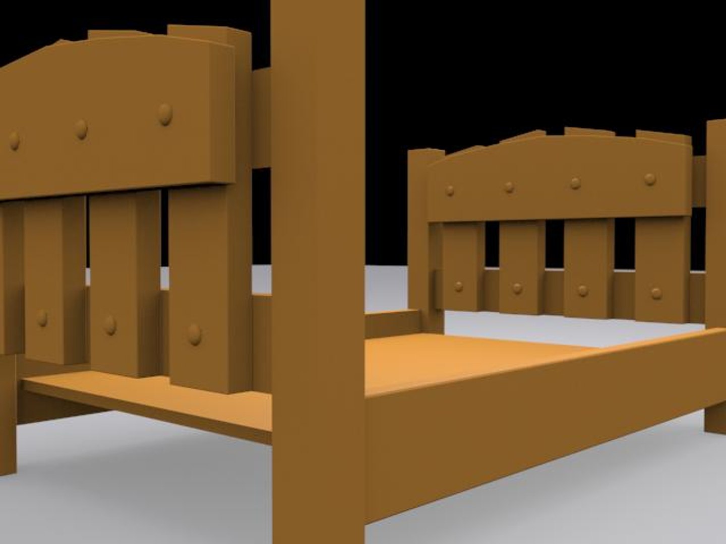 free simple bed frame 3d model